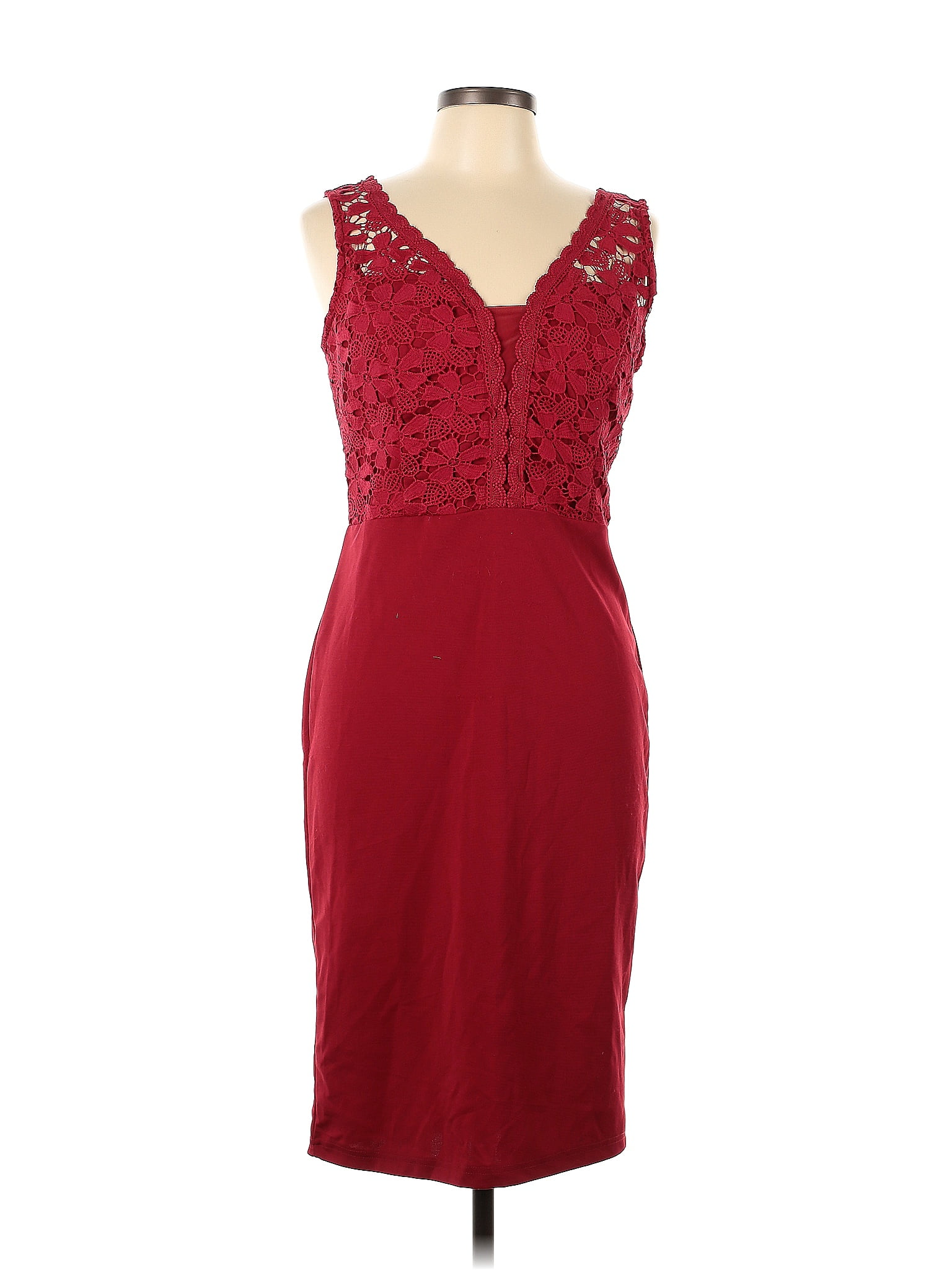 Grace Karin Solid Maroon Burgundy Cocktail Dress Size L - 68% off | thredUP