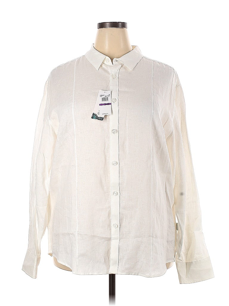 Cubavera 100% Linen White Ivory Long Sleeve Button-Down Shirt Size 2X (Plus) - 55% off | thredUP