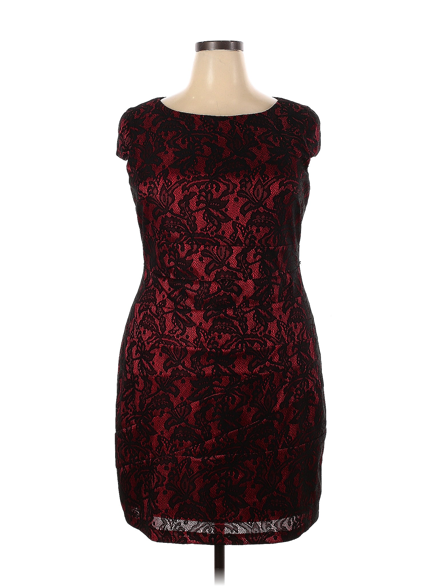 Alyx 100 Polyester Solid Multi Color Burgundy Casual Dress Size 18