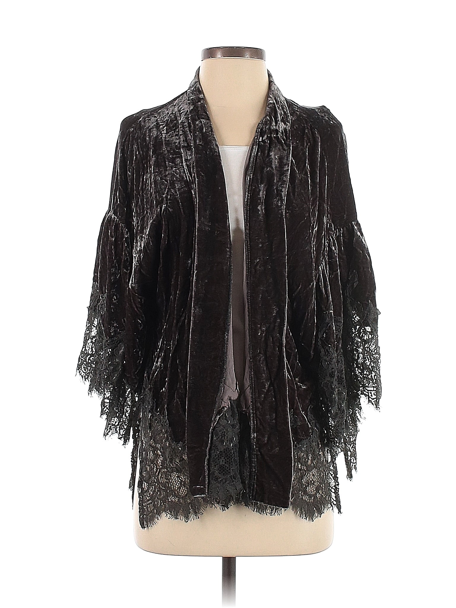 Gold Hawk Solid Black Kimono Size S - 76% off | thredUP