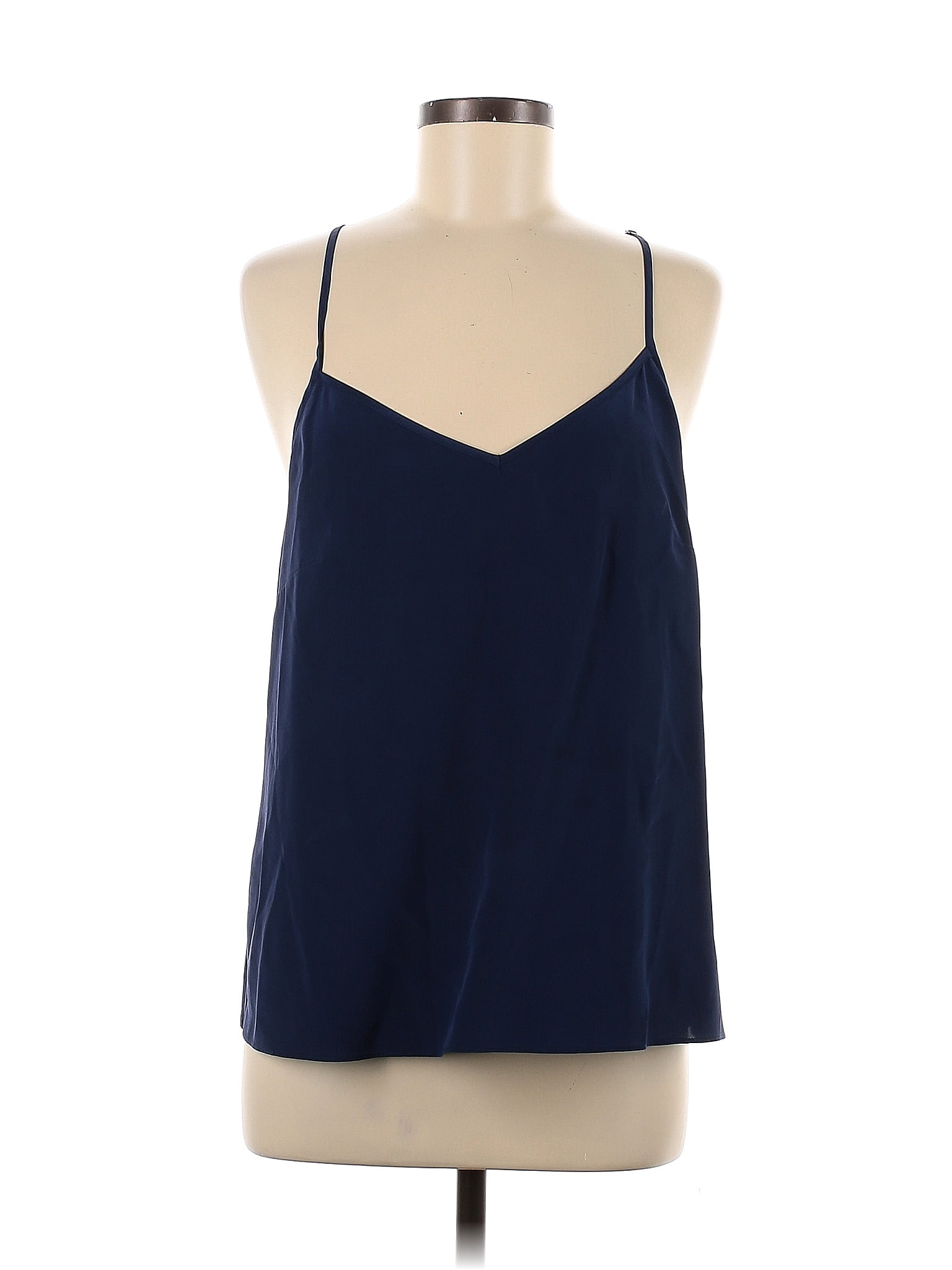Lilly Pulitzer 100 Silk Navy Blue Sleeveless Blouse Size M 70 Off