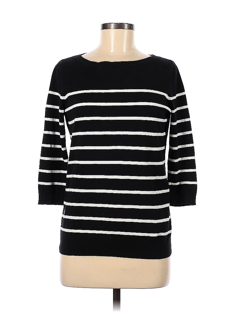 Ann Taylor LOFT Outlet 100% Cotton Color Block Stripes Black Long ...