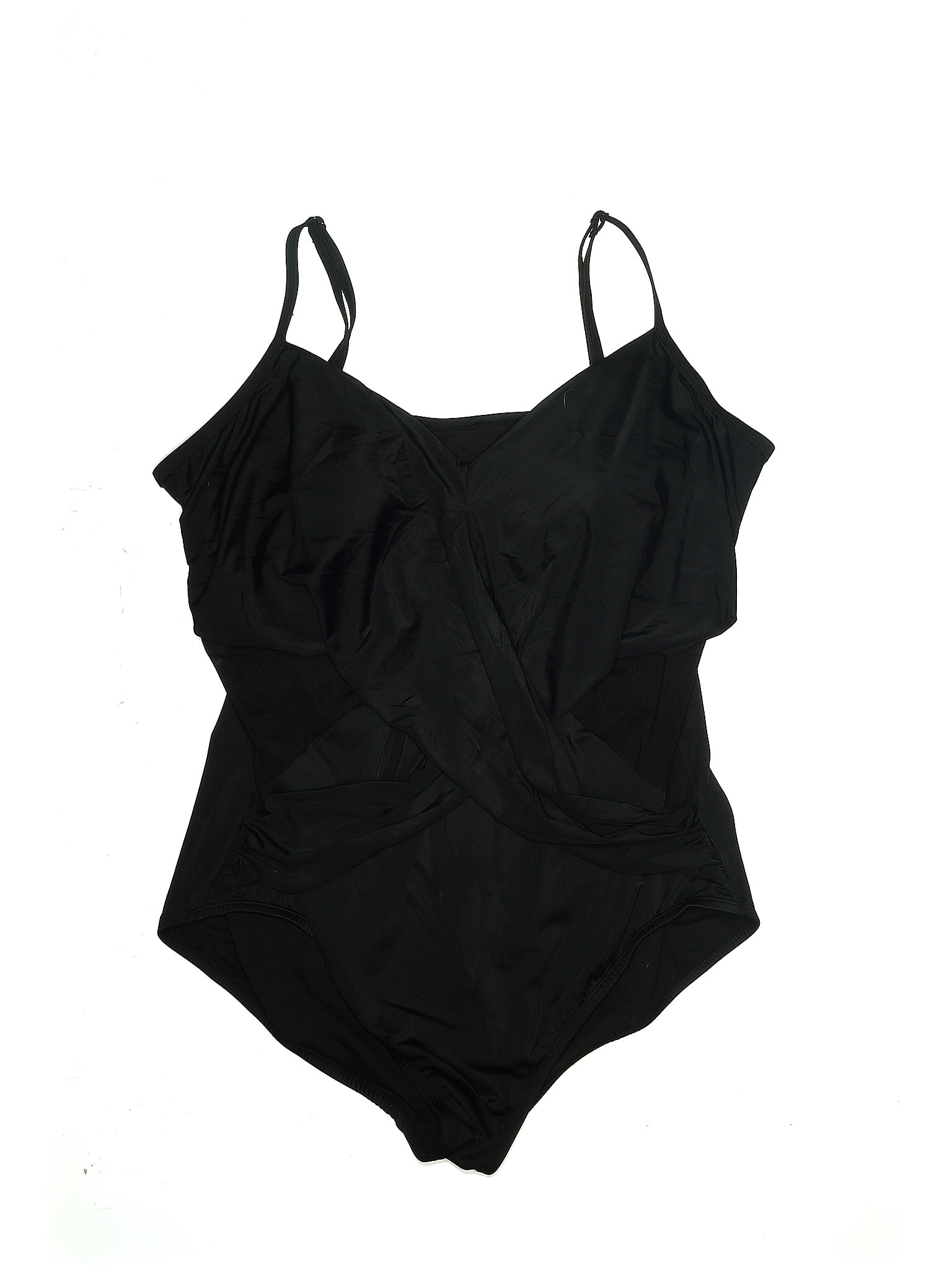 Curves Solid Black One Piece Swimsuit Size 1X (Plus) - 31% off | thredUP