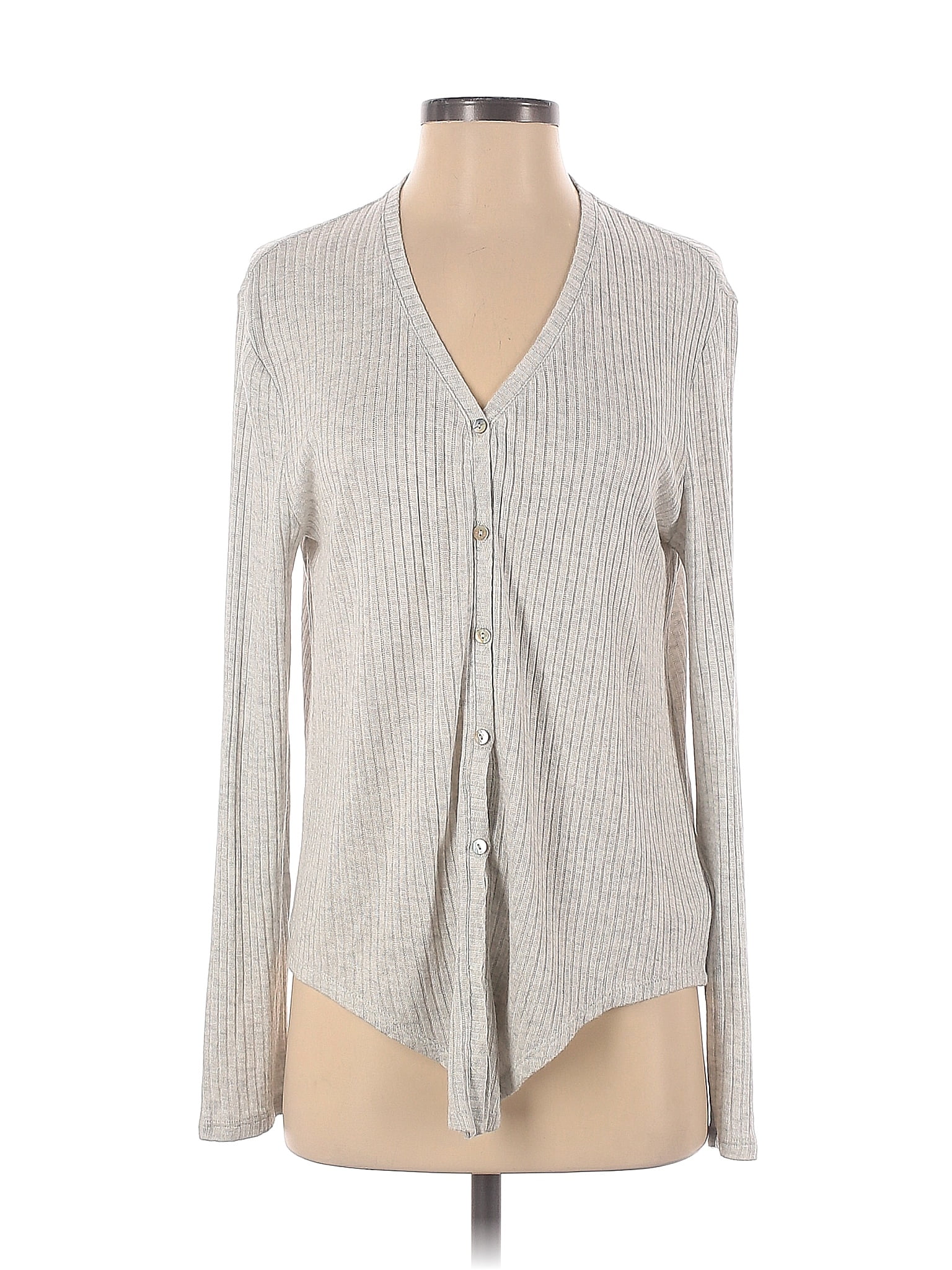 A New Day Color Block Solid Gray Cardigan Size M - 55% off | thredUP