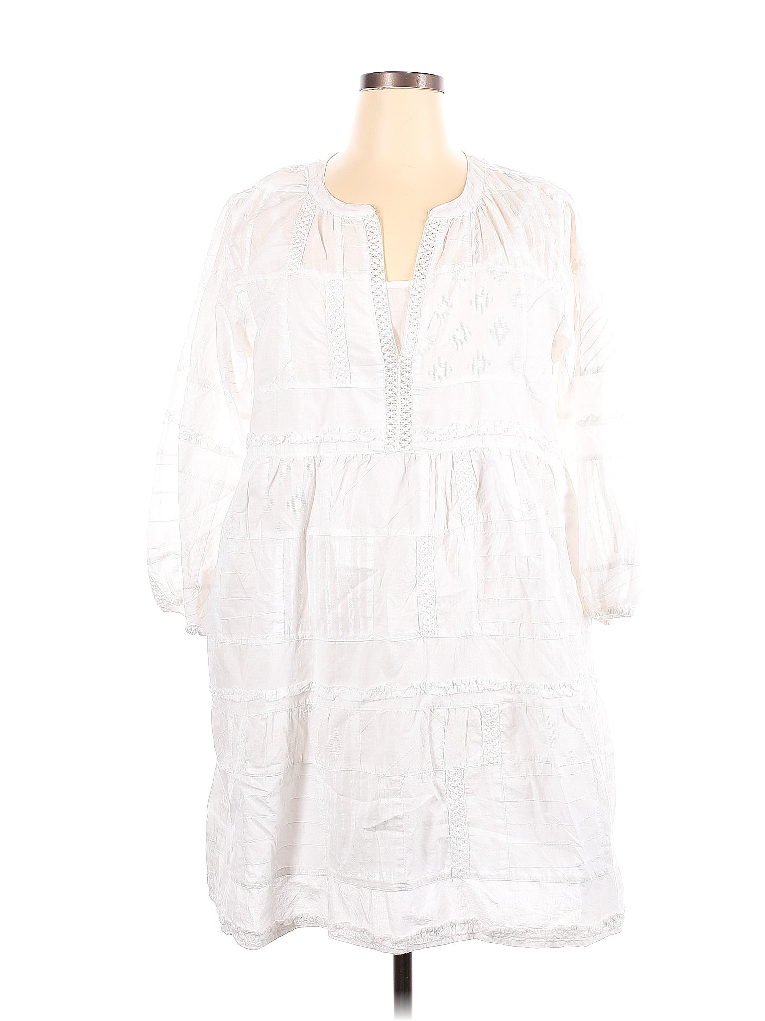 Dylan 100 Cotton Solid White Casual Dress Size Xl 72 Off Thredup