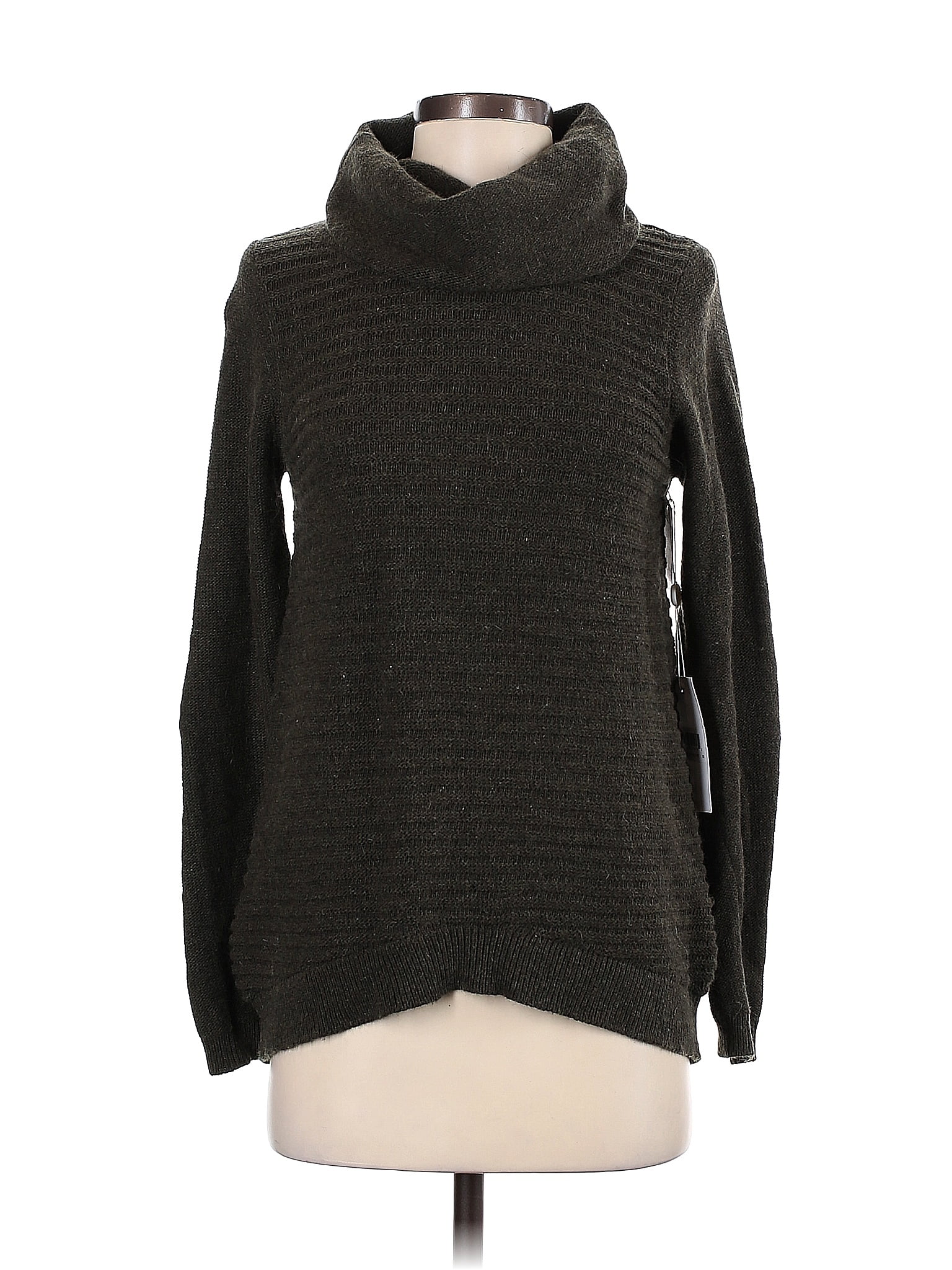 Evolution by Cyrus Color Block Solid Green Black Turtleneck Sweater ...