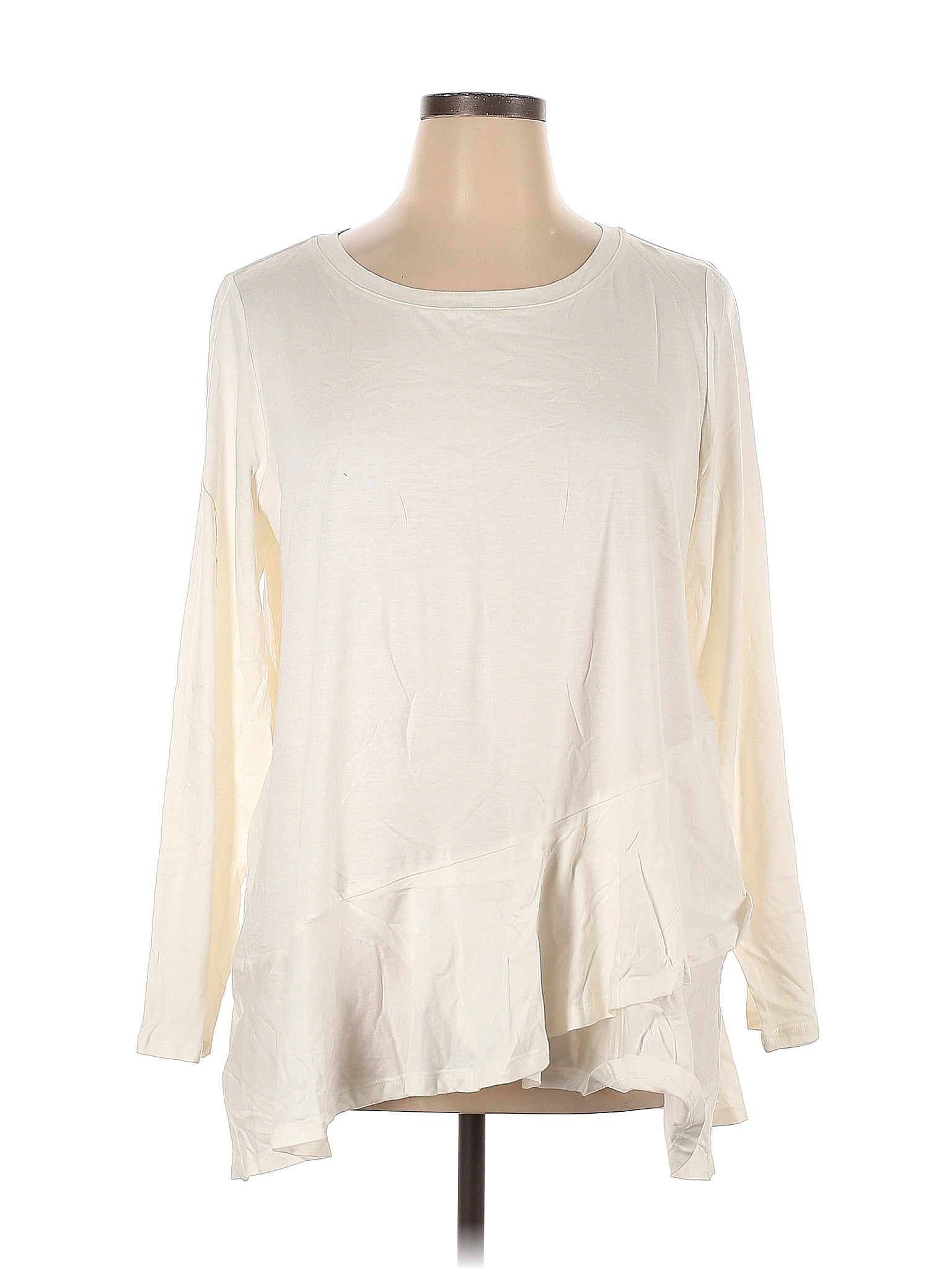 Logo By Lori Goldstein Ivory Long Sleeve Top Size Xl 73 Off Thredup