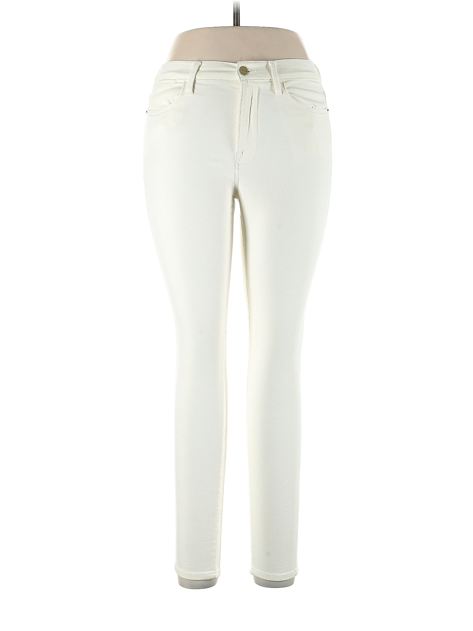 FRAME Solid White Ivory Casual Pants 30 Waist - 79% off | thredUP