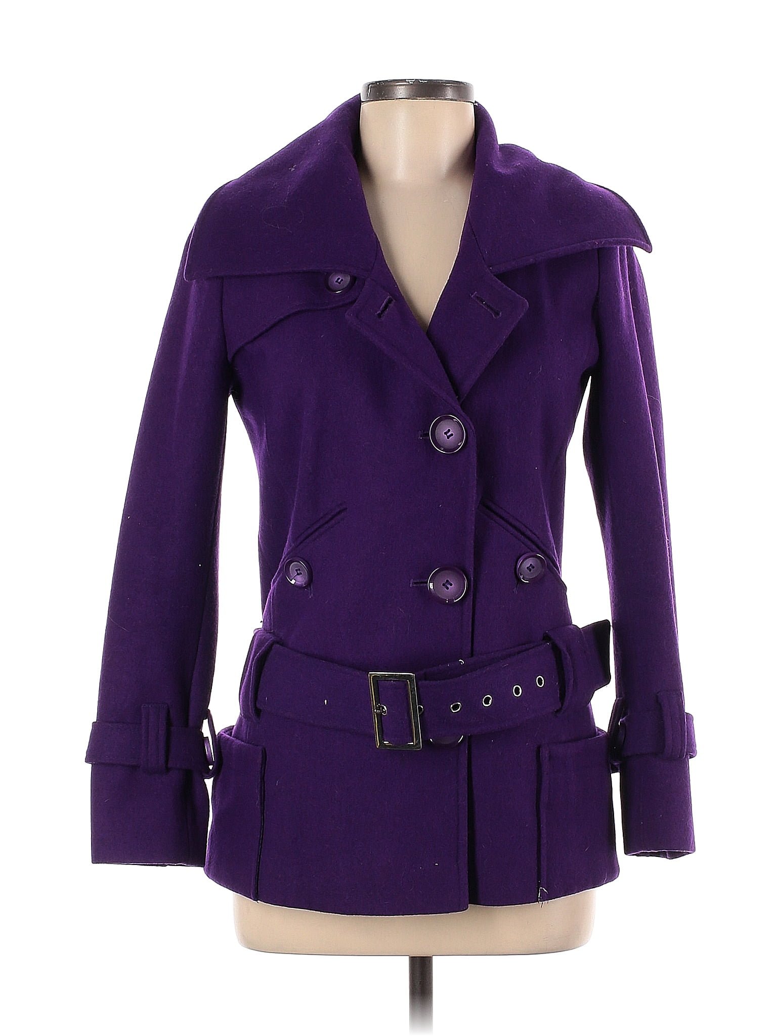 Moda International Solid Purple Wool Coat Size XS - 61% off | thredUP