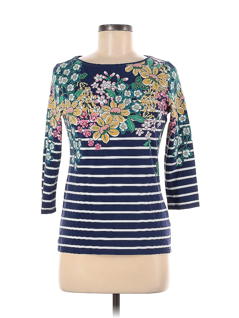 Talbots Floral Multi Color Blue 3/4 Sleeve Top Size S (Petite) - 75% ...