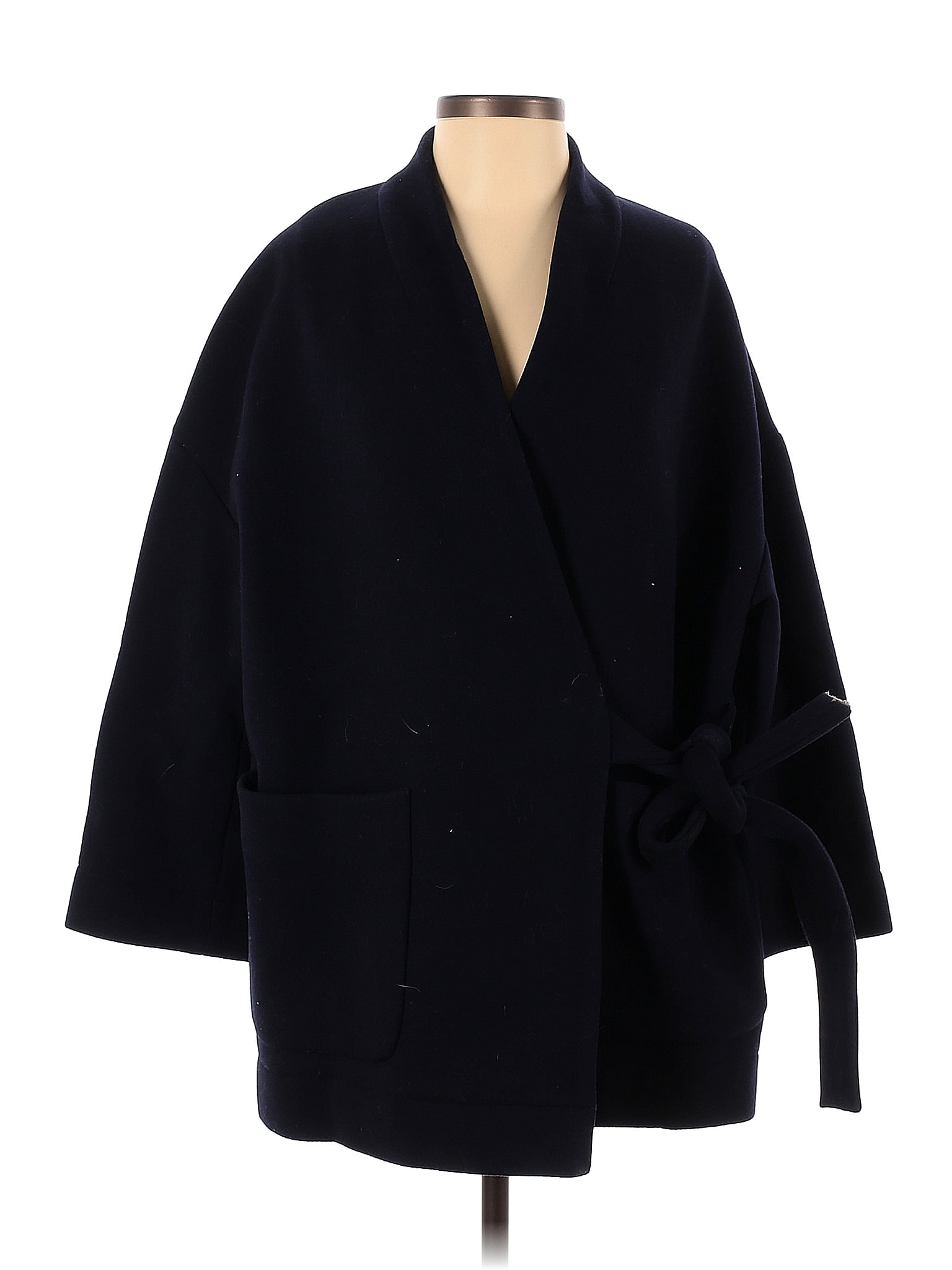 Cos Solid Navy Blue Wool Coat Size XS - 72% off | thredUP