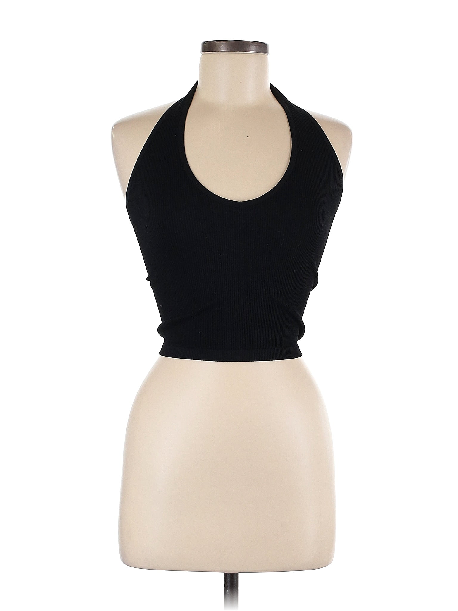 Out From Under Solid Black Halter Top Size L - 60% off | thredUP