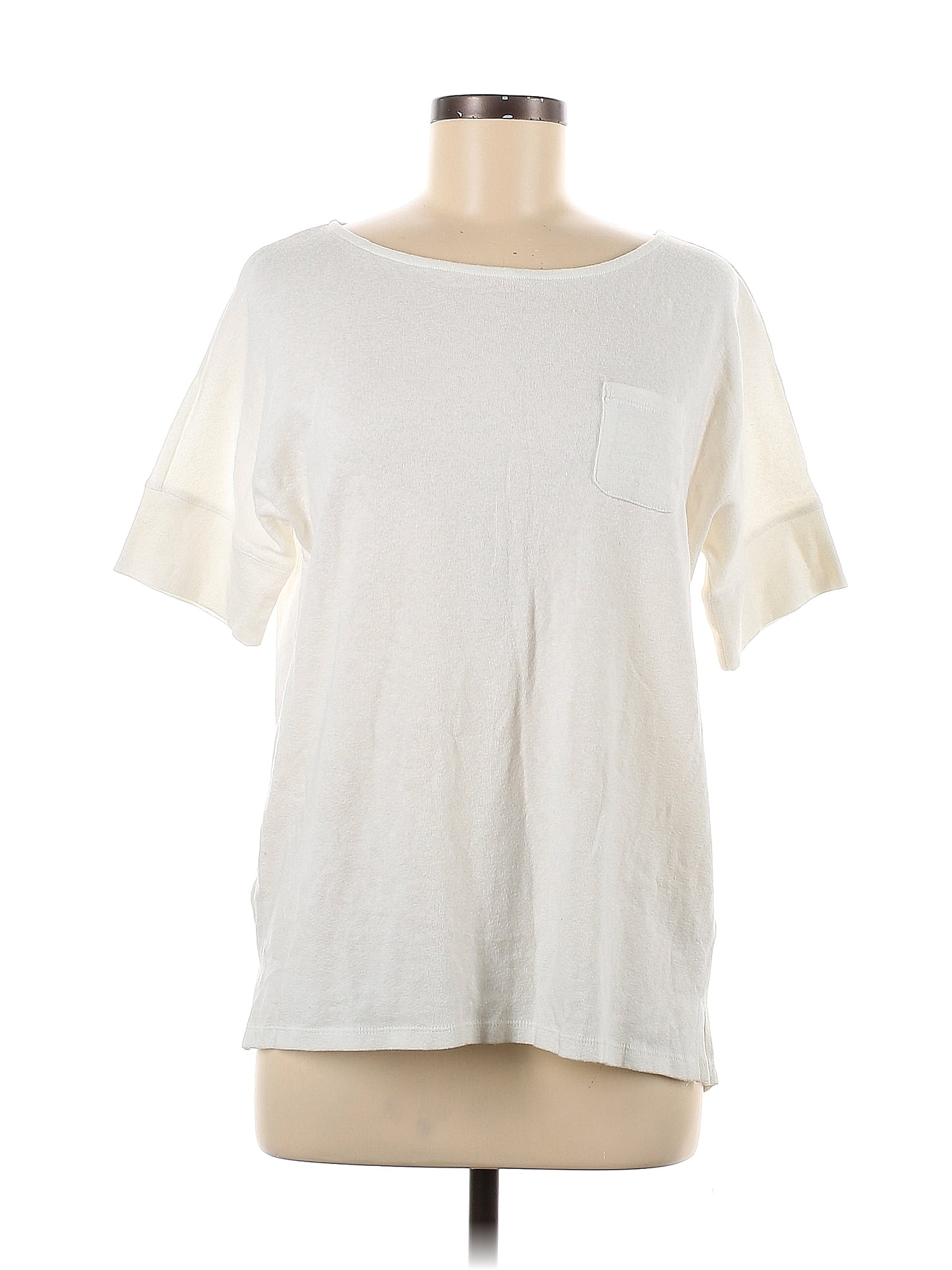 Talbots Outlet Solid White Ivory Short Sleeve Top Size M - 52% off ...