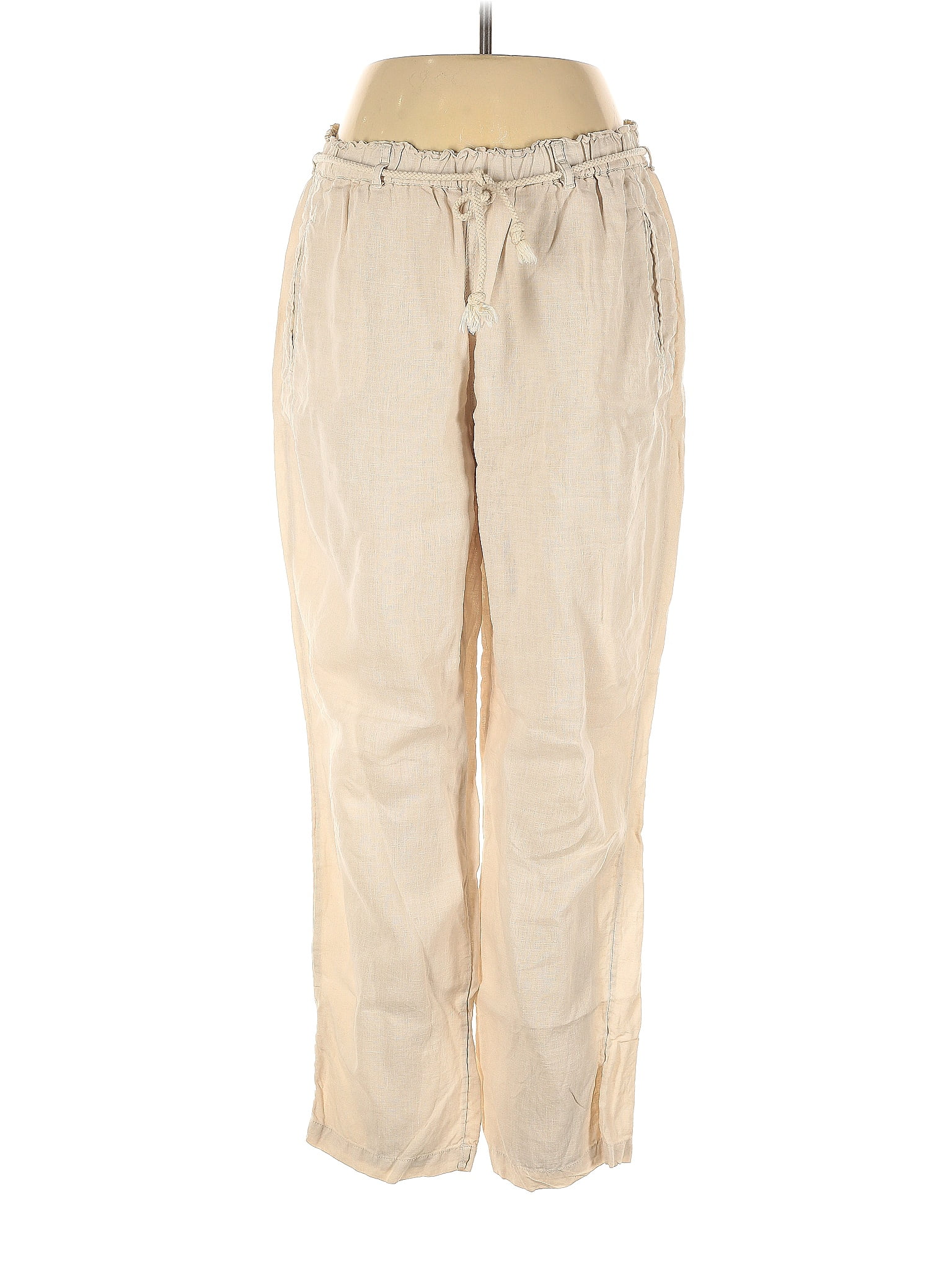 C&C California 100% Linen Solid Tan Casual Pants Size L - 72% off | thredUP
