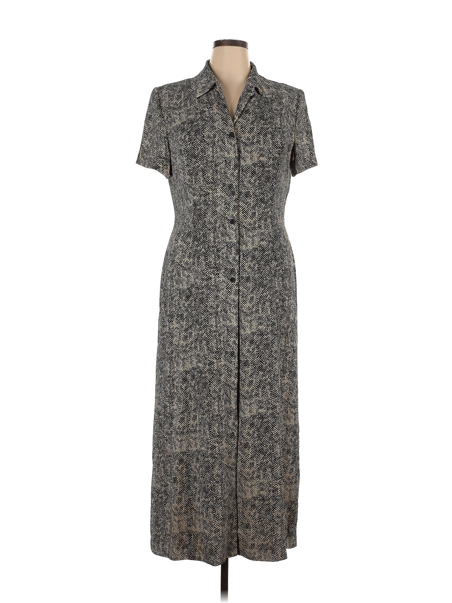 Maggy London 100 Polyester Leopard Print Multi Color Gray Casual Dress