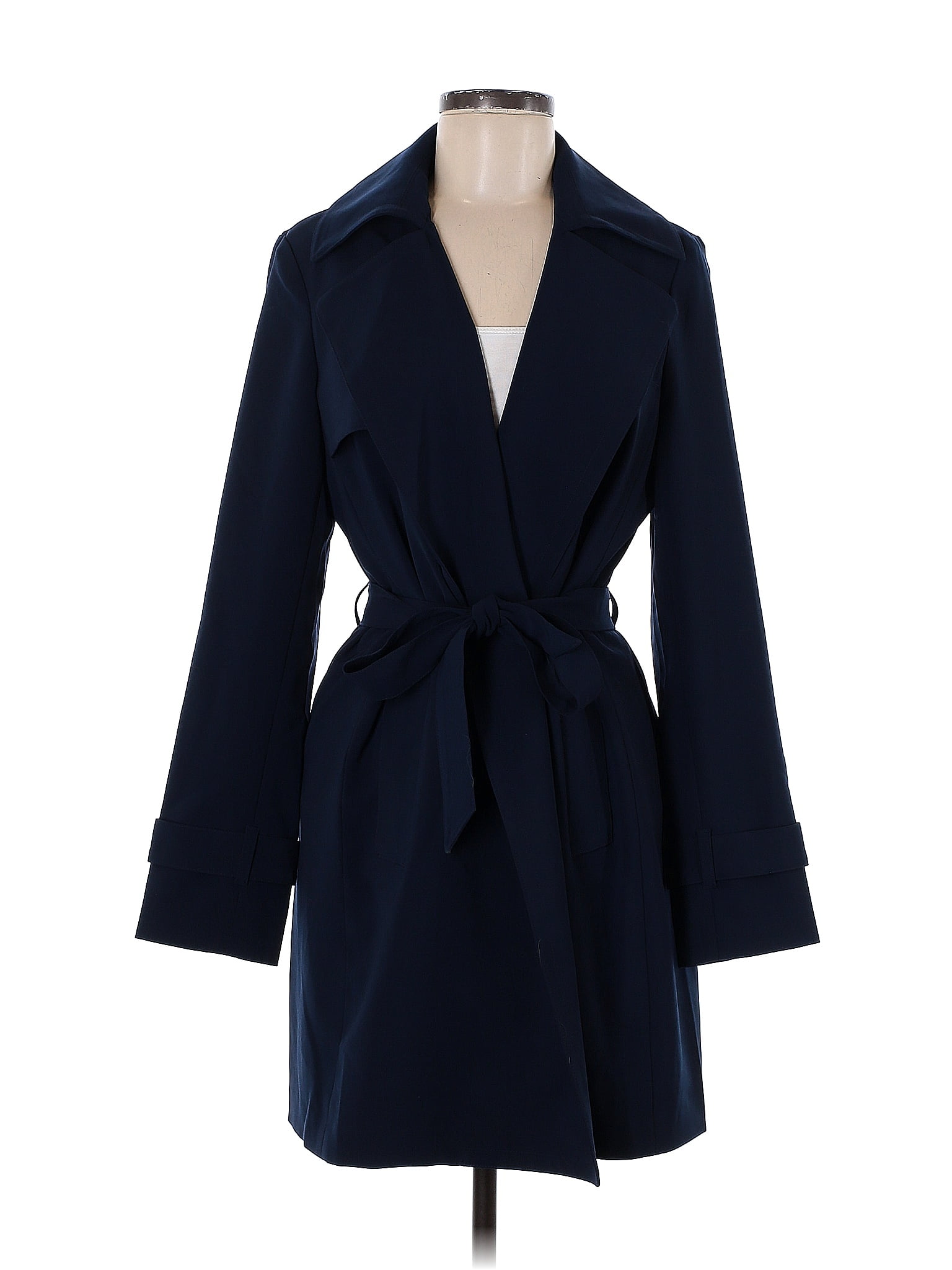 Ann Taylor Factory Solid Navy Blue Coat Size M - 49% off | thredUP