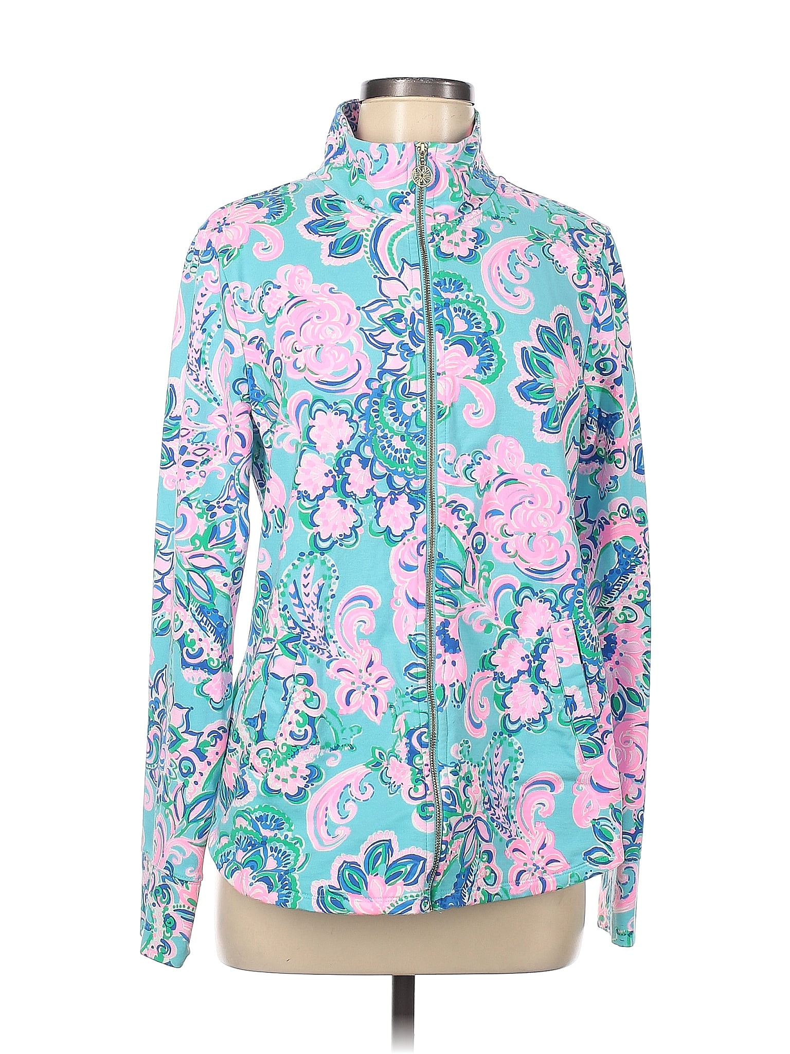 Lilly Pulitzer Floral Blue Track Jacket Size M - 64% off | thredUP