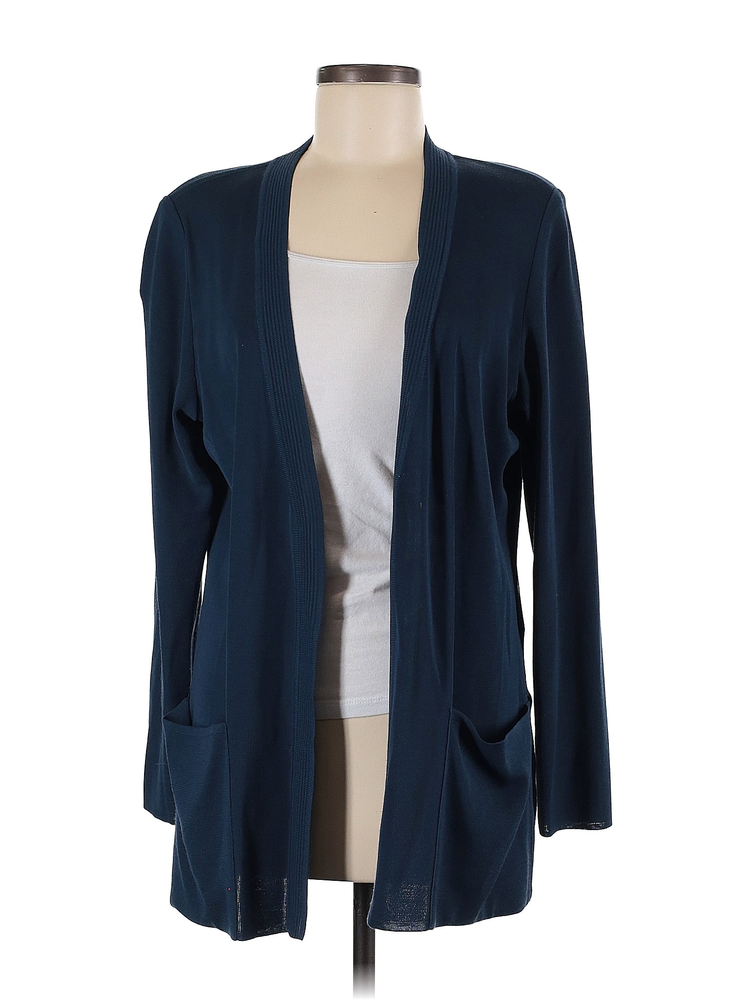 misook Color Block Solid Teal Blue Cardigan Size M - 91% off | thredUP