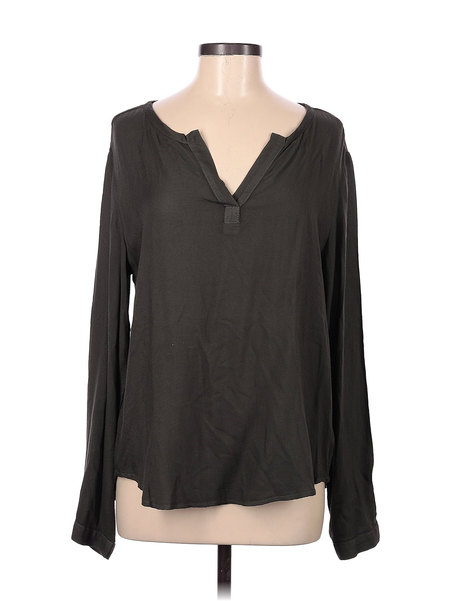 Bella Dahl 100 Rayon Polka Dots Black Long Sleeve Blouse Size M 77