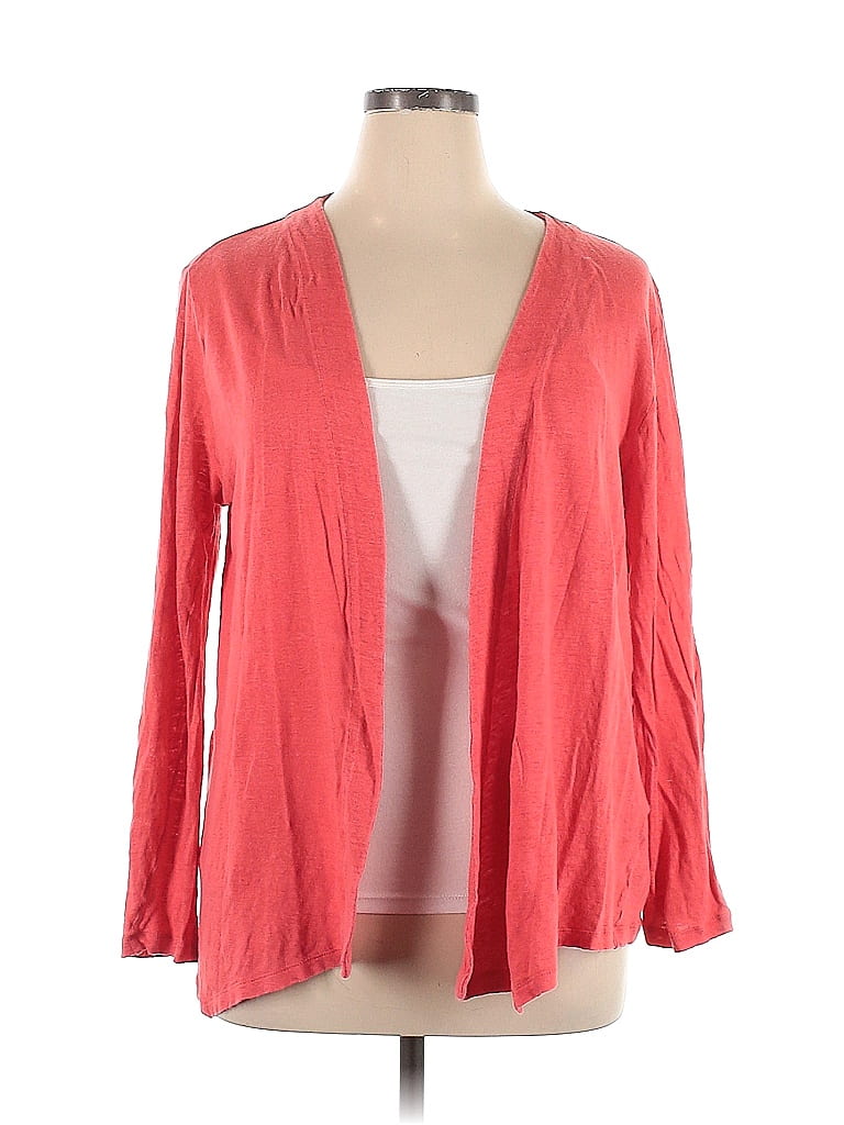 J.Jill 100% Linen Color Block Solid Red Cardigan Size XL (Tall) - 69% ...