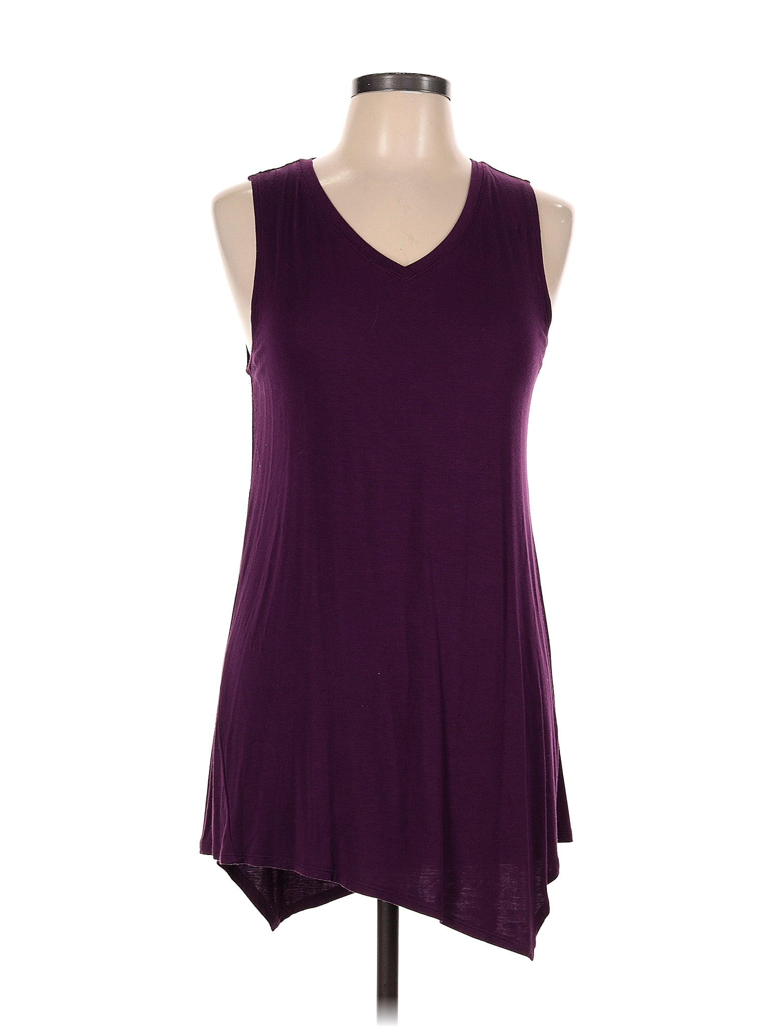 LOGO by Lori Goldstein Solid Purple Tank Top Size M - 70% off | thredUP
