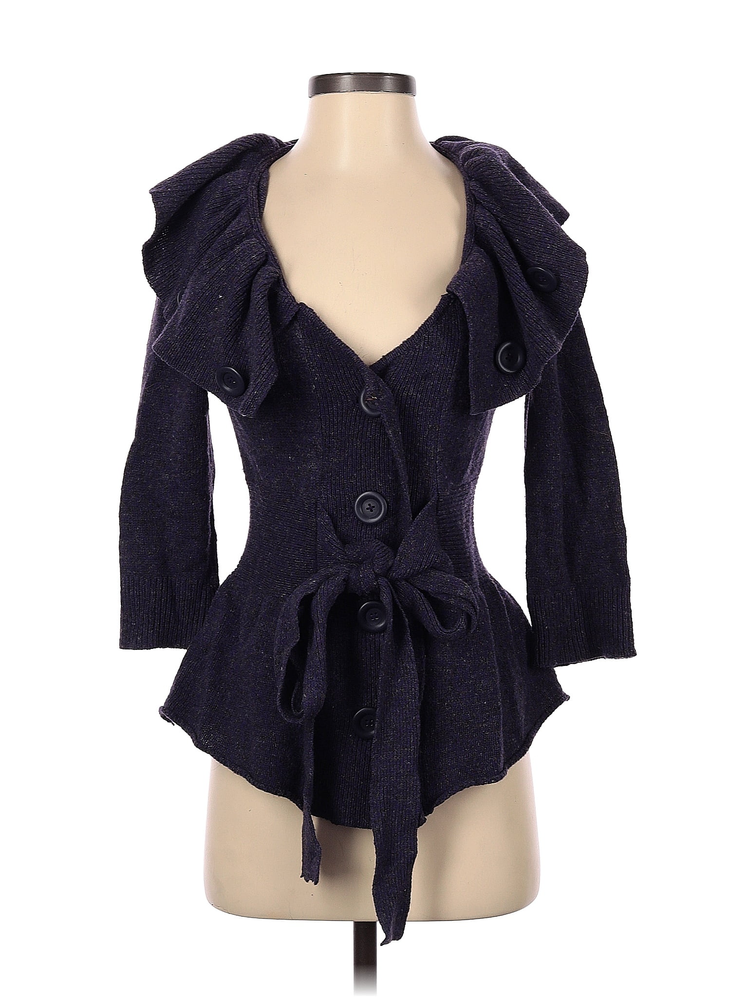 Charlie & Robin Blue Wool Cardigan Size S - 75% off | thredUP