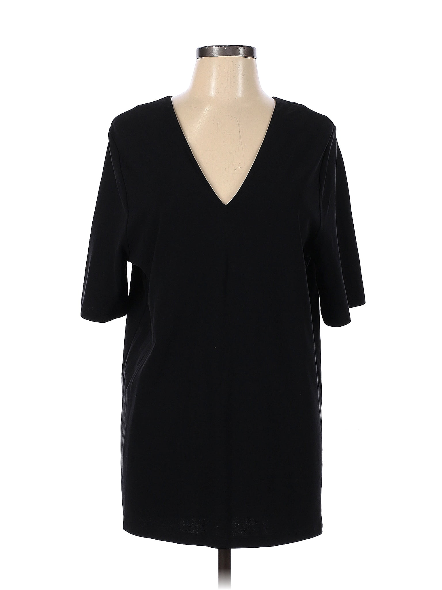 Cos 100 Cotton Solid Black Short Sleeve Top Size L 76 Off Thredup