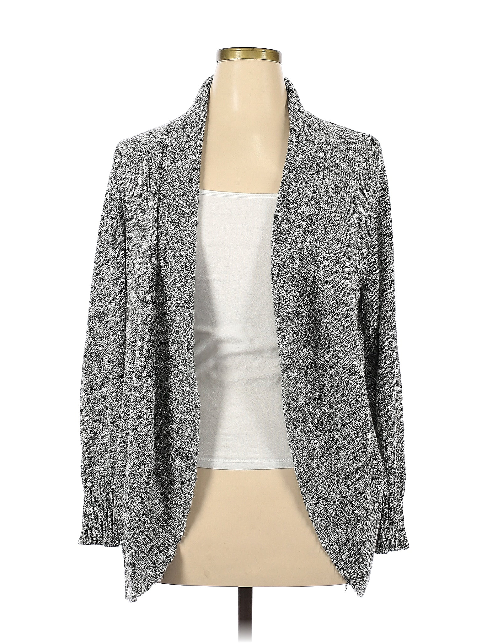 DressBarn Color Block Marled Gray Cardigan Size 1X (Plus) - 54% off ...