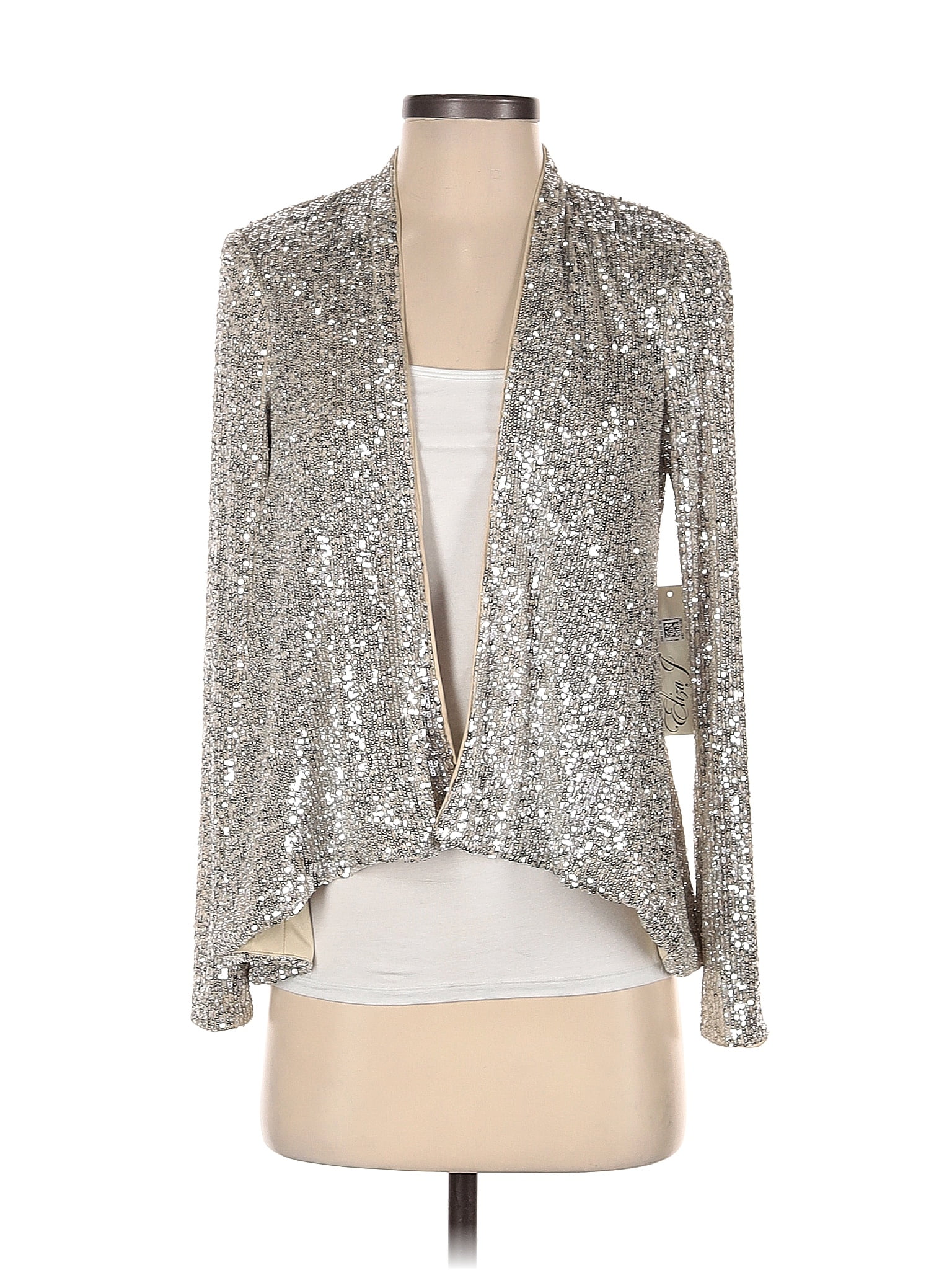 Eliza J Silver Jacket Size XS - 74% off | thredUP