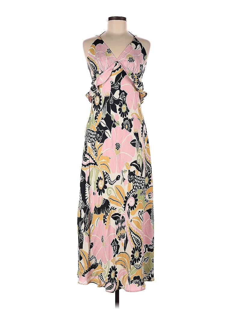 FARM Rio 100% Viscose Floral Multi Color Pink Cocktail Dress Size M ...