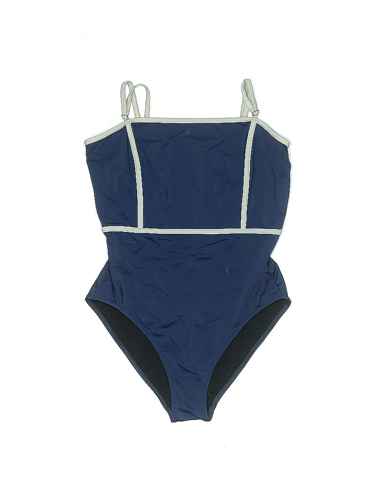 Solid And Striped Blue One Piece Swimsuit Size L 73 Off Thredup