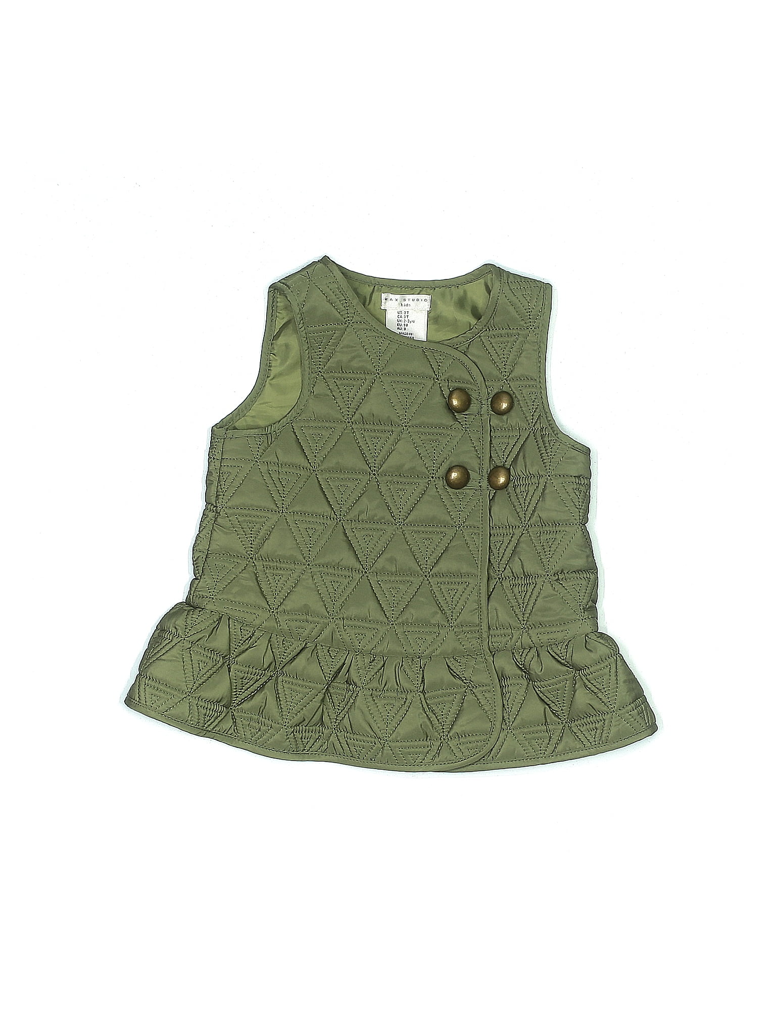Max Studio 100% Polyester Solid Green Vest Size 3T - 72% off | thredUP