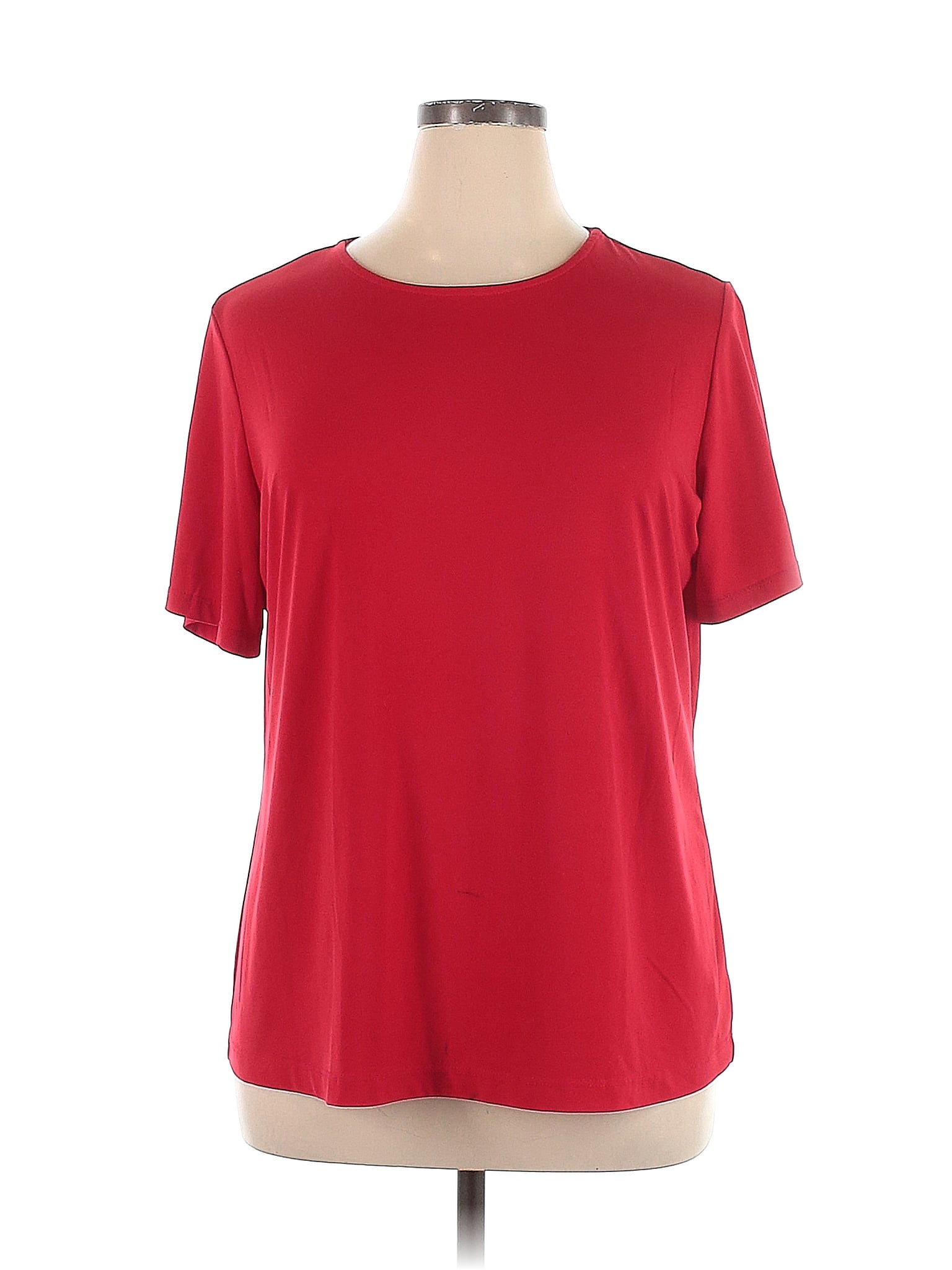Susan Graver Solid Red Short Sleeve T-Shirt Size XL - 56% off | thredUP