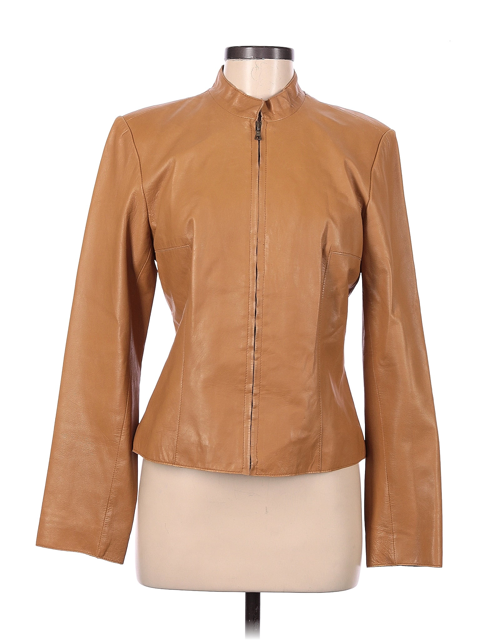 John Carlisle Essentials 100% Leather Solid Brown Leather Jacket Size M - 63% off | thredUP