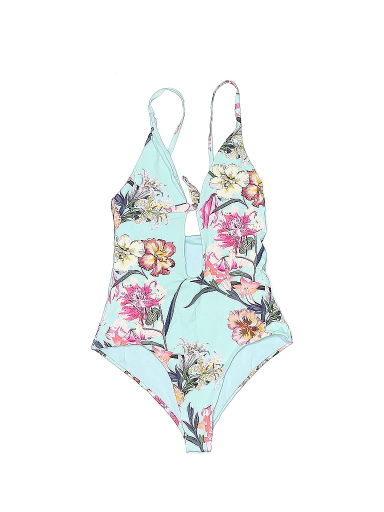 Pull&Bear Floral Multi Color Blue One Piece Swimsuit Size S - 71% off ...