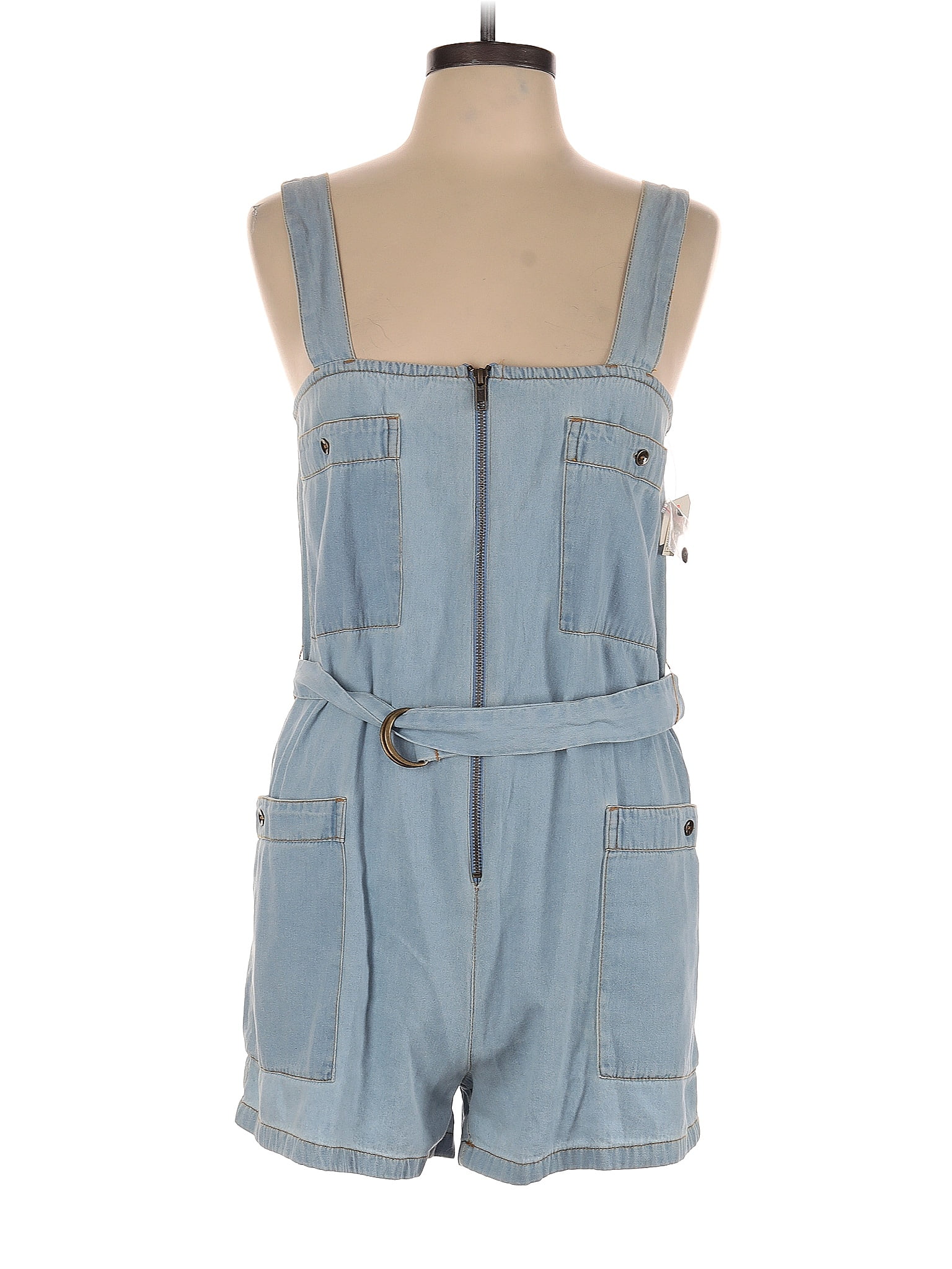 Billabong 100% Cotton Solid Blue Romper Size L - 47% off | thredUP