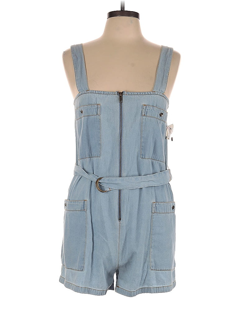 Billabong 100% Cotton Solid Blue Romper Size L - 47% off | thredUP