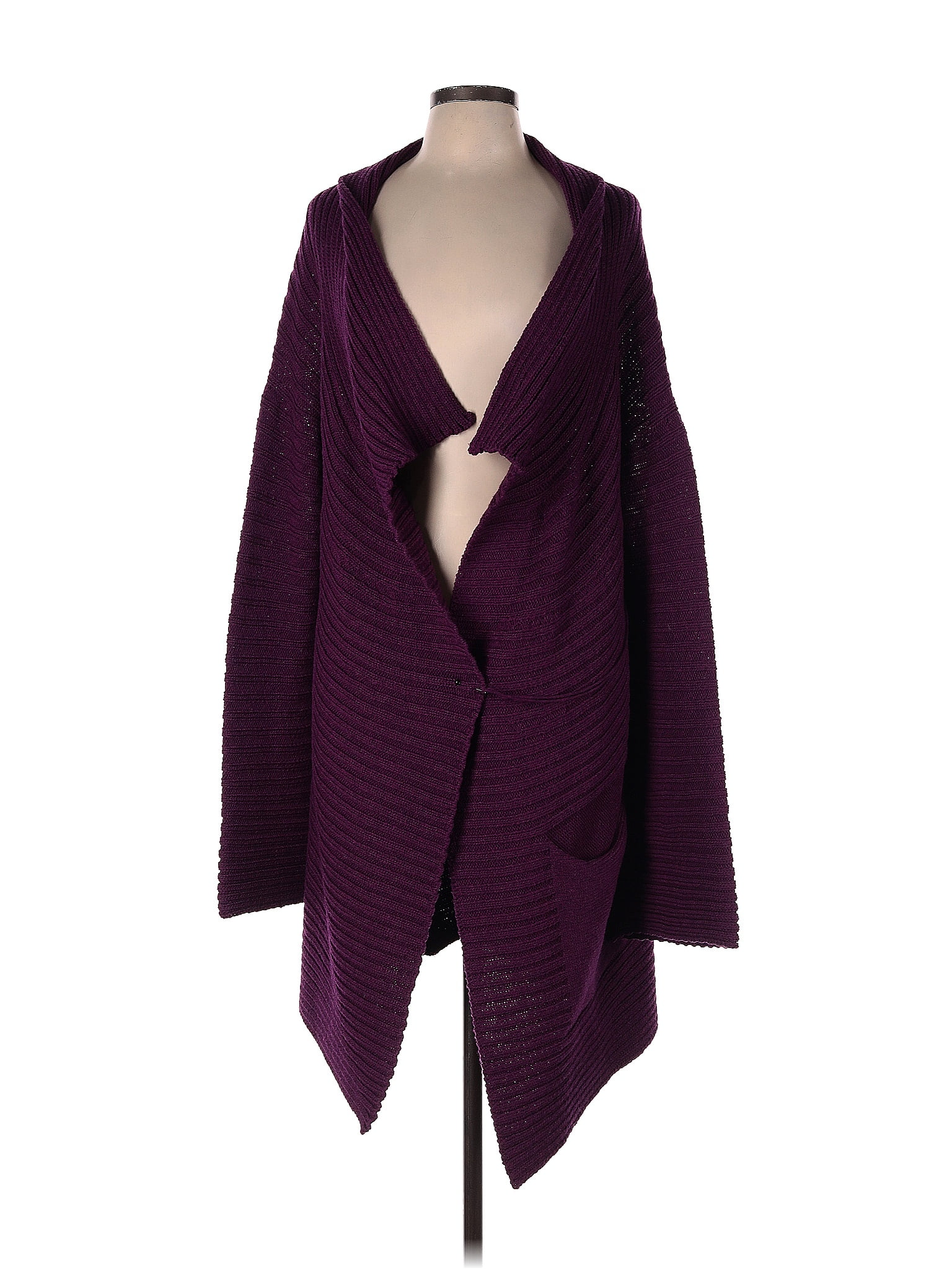 Annette Gortz 100% Merino Wool Color Block Purple Wool Cardigan Size L ...