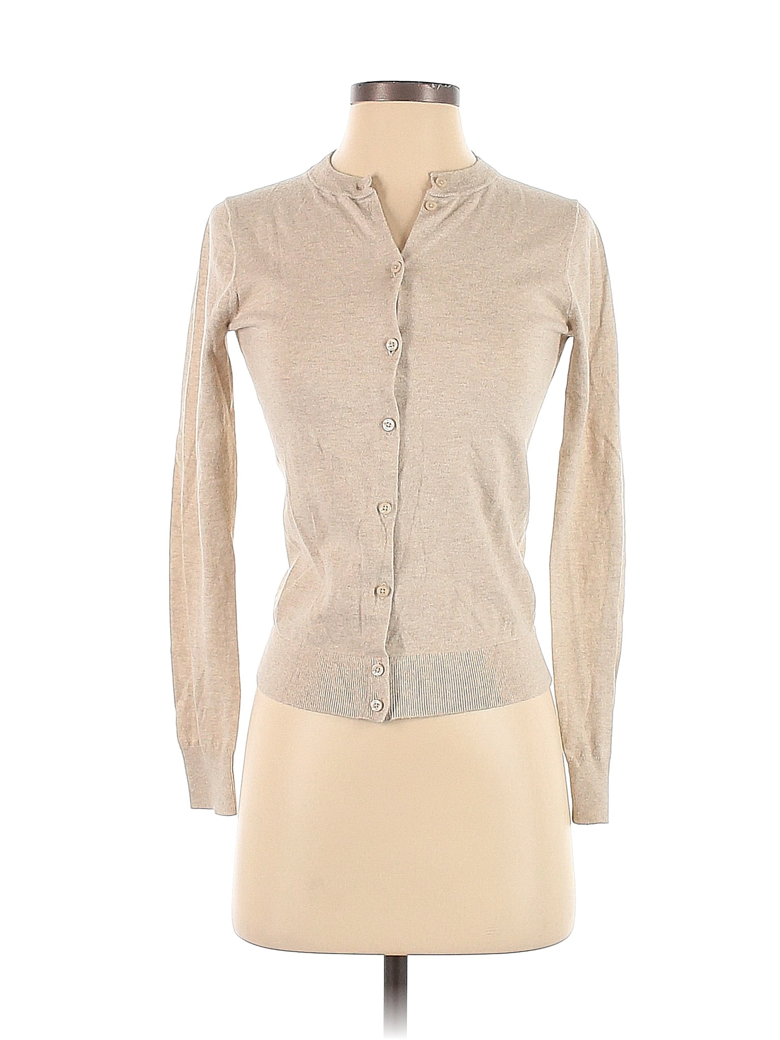 J.Crew Factory Store 100% Cotton Color Block Solid Tan Cardigan Size XS ...