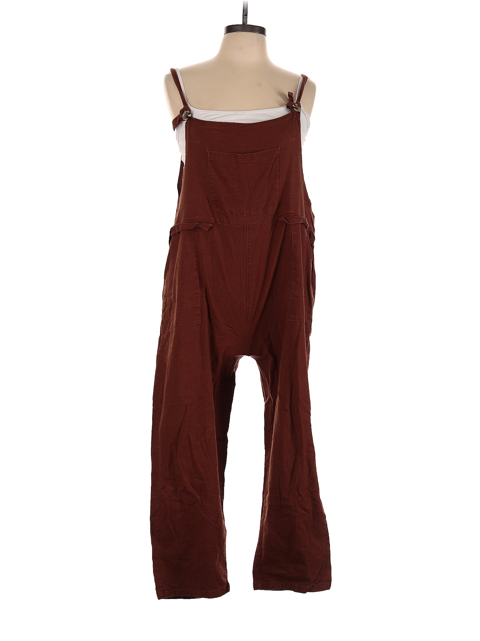 Assorted Brands Solid Brown Overalls Size L - 35% off | thredUP