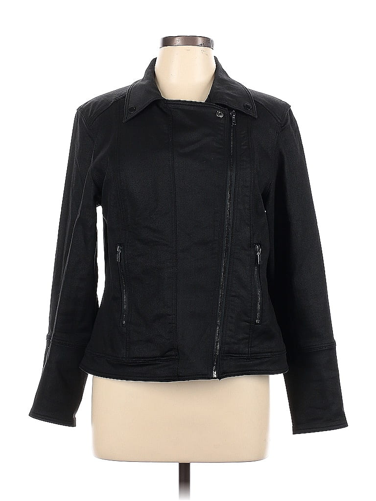Liverpool Los Angeles Solid Black Faux Leather Jacket Size L - 73% off ...