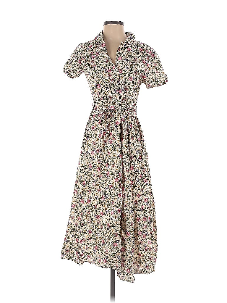 Monoprix femme Floral Multi Color Tan Casual Dress Size 38 (EU) - 62% ...