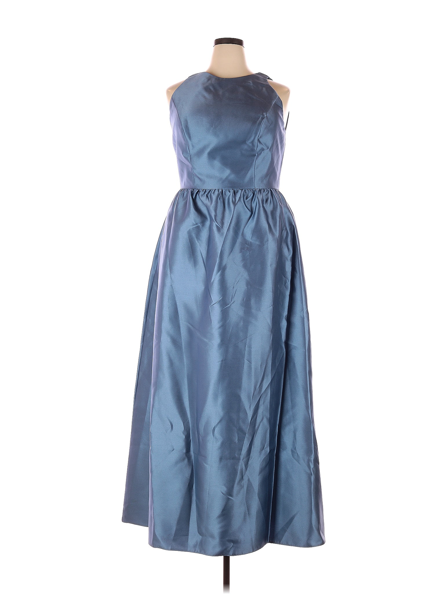 Alfred Sung 100 Polyester Solid Blue Cocktail Dress Size 18 Plus