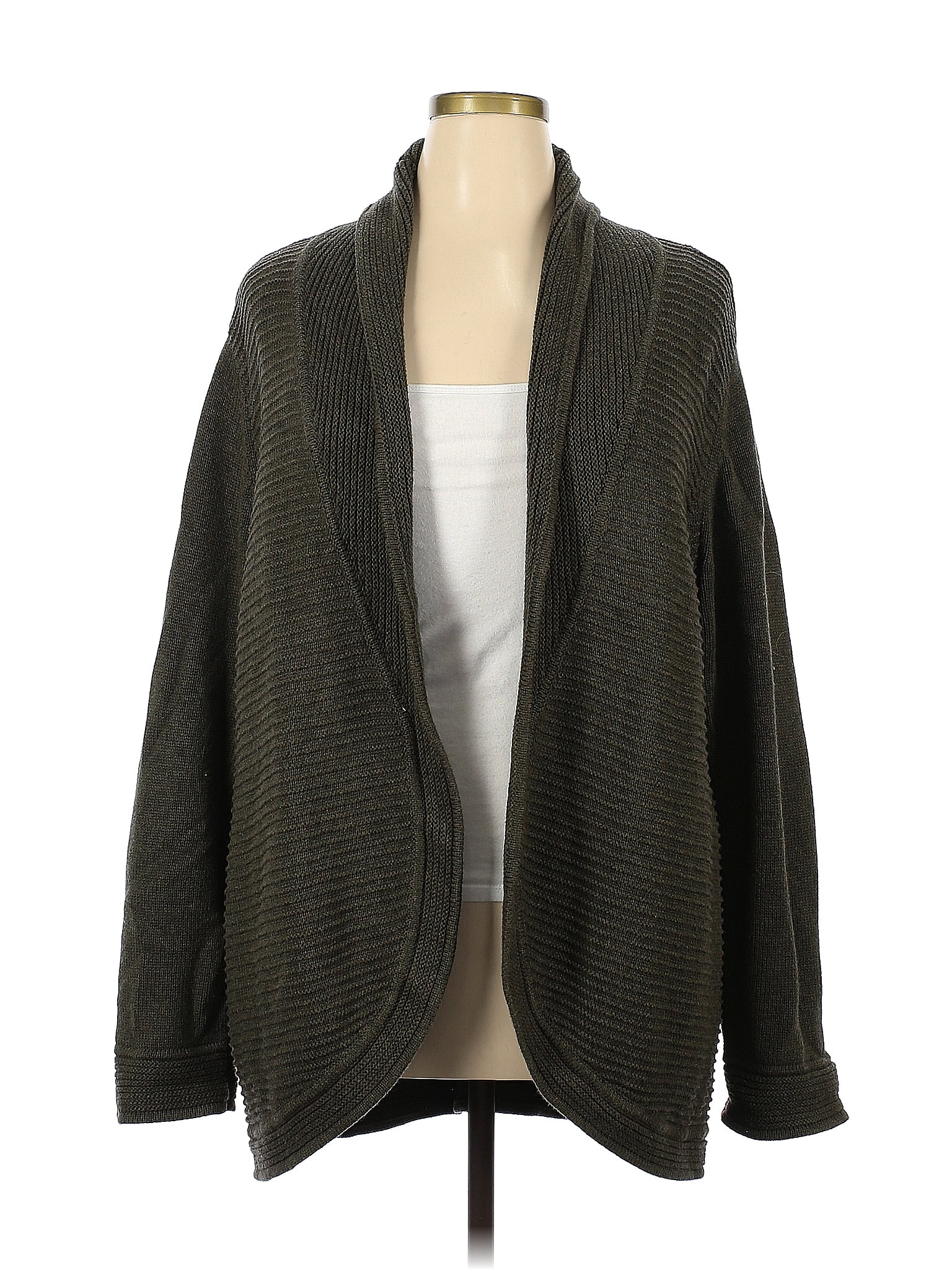 Talbots Color Block Solid Gray Cardigan Size Xl 70 Off Thredup