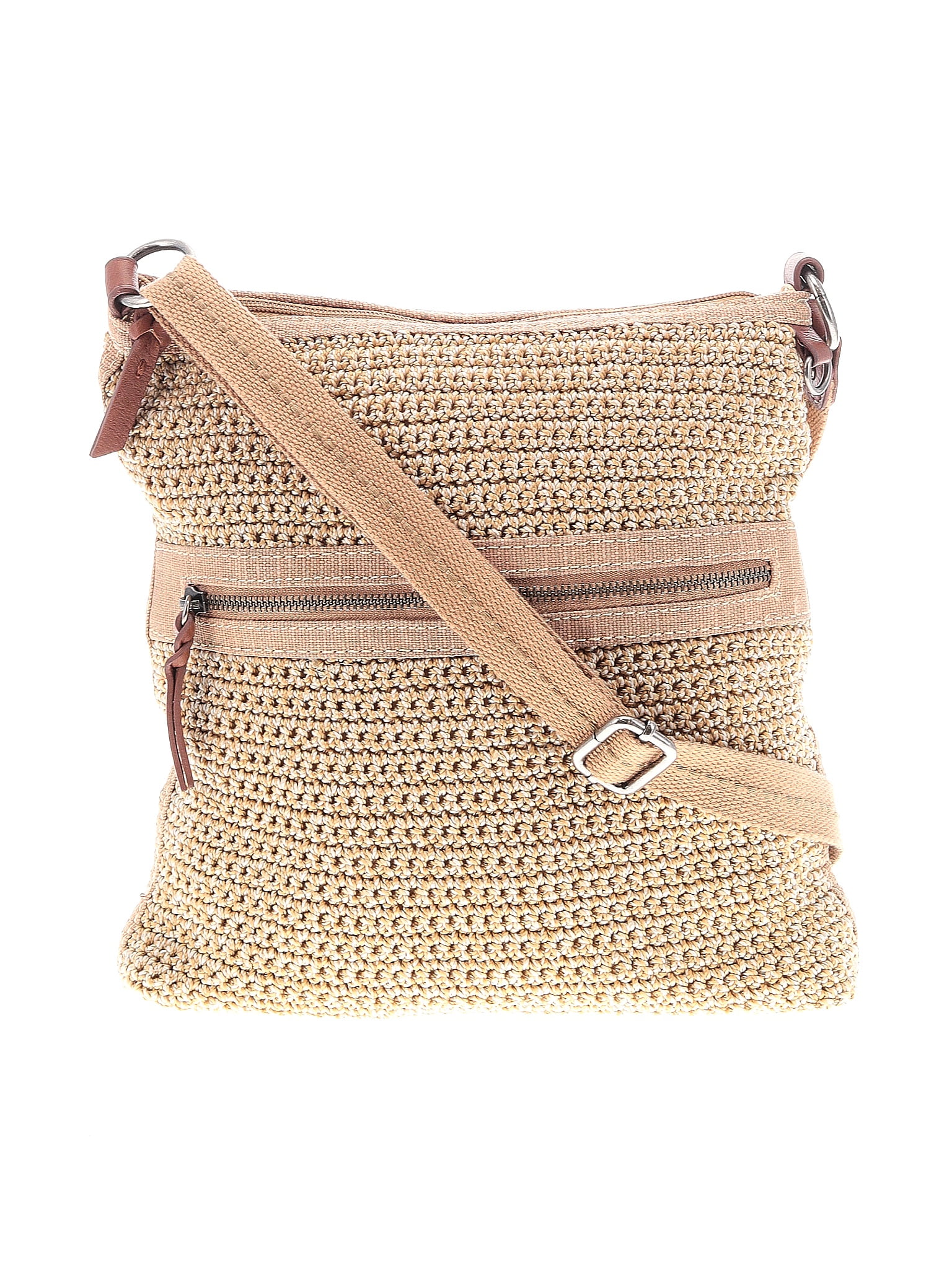 The Sak 100% Polypropylene Color Block Solid Tan Gold Crossbody Bag One ...