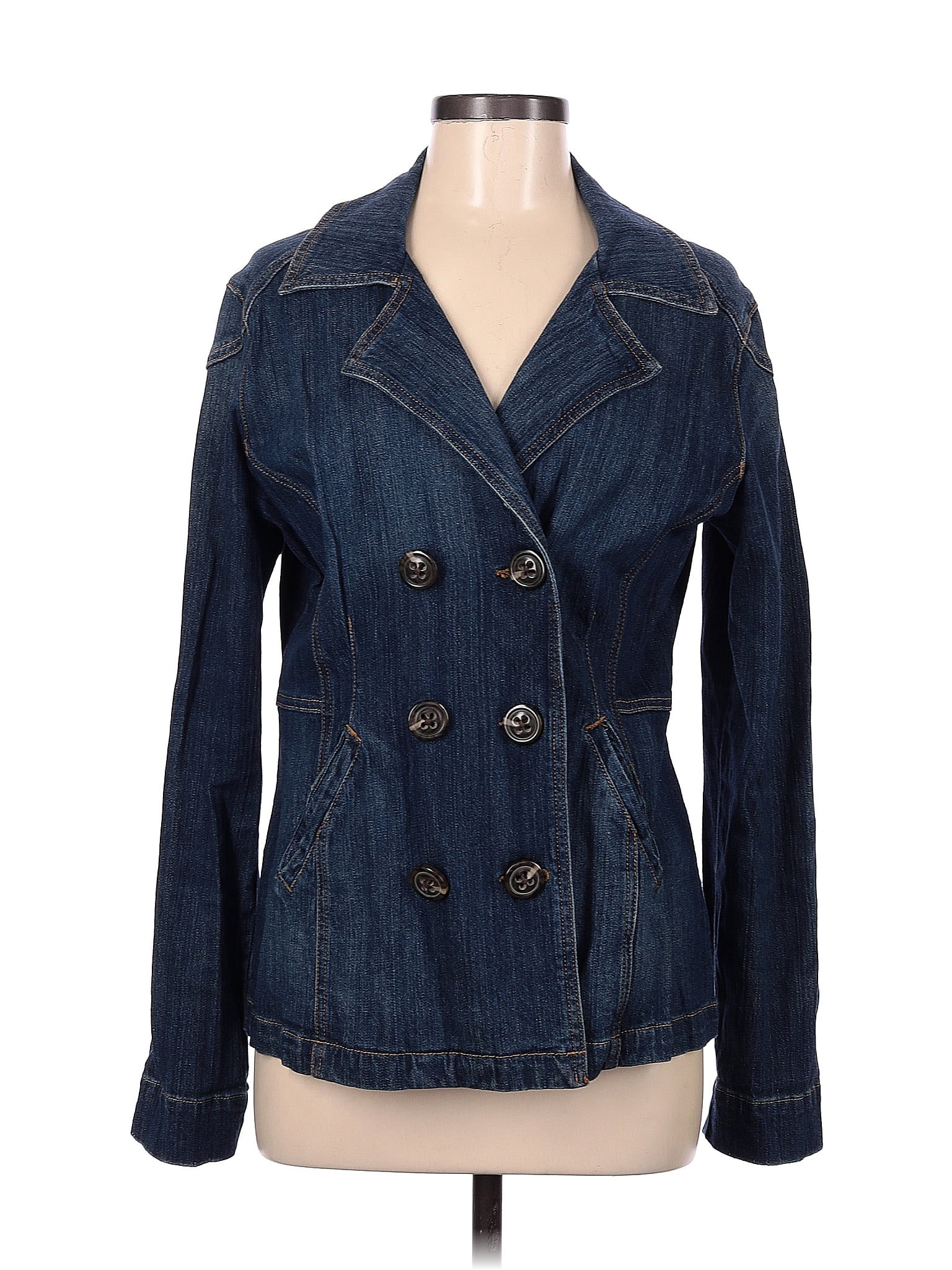 CAbi Solid Blue Denim Jacket Size M - 68% off | thredUP