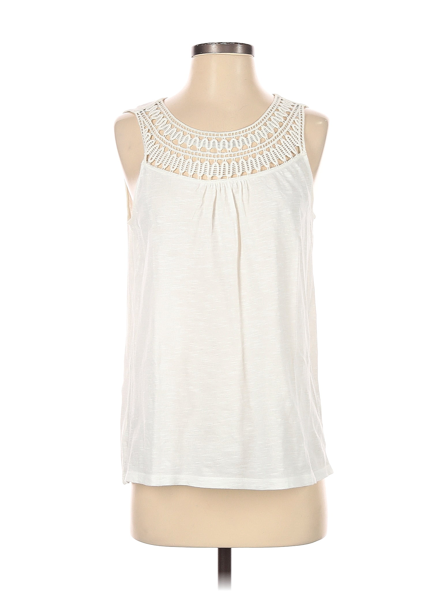 Ann Taylor LOFT Outlet 100% Cotton White Sleeveless Top Size S - 53% ...