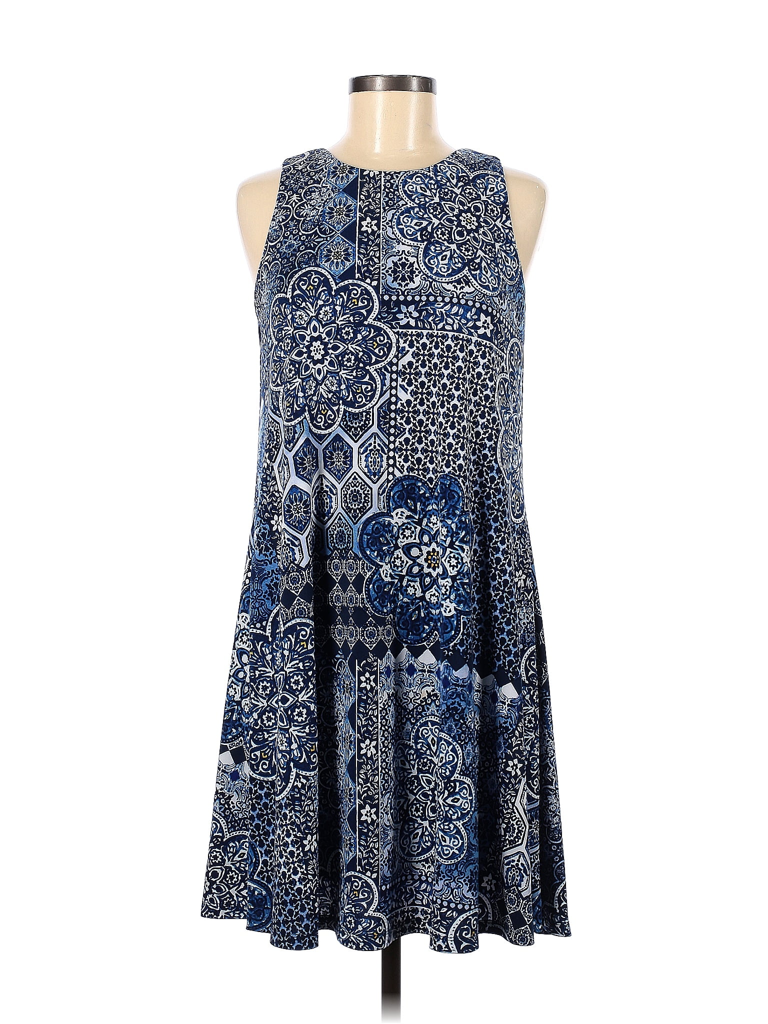 Anne Klein Multi Color Blue Casual Dress Size 6 67 Off Thredup