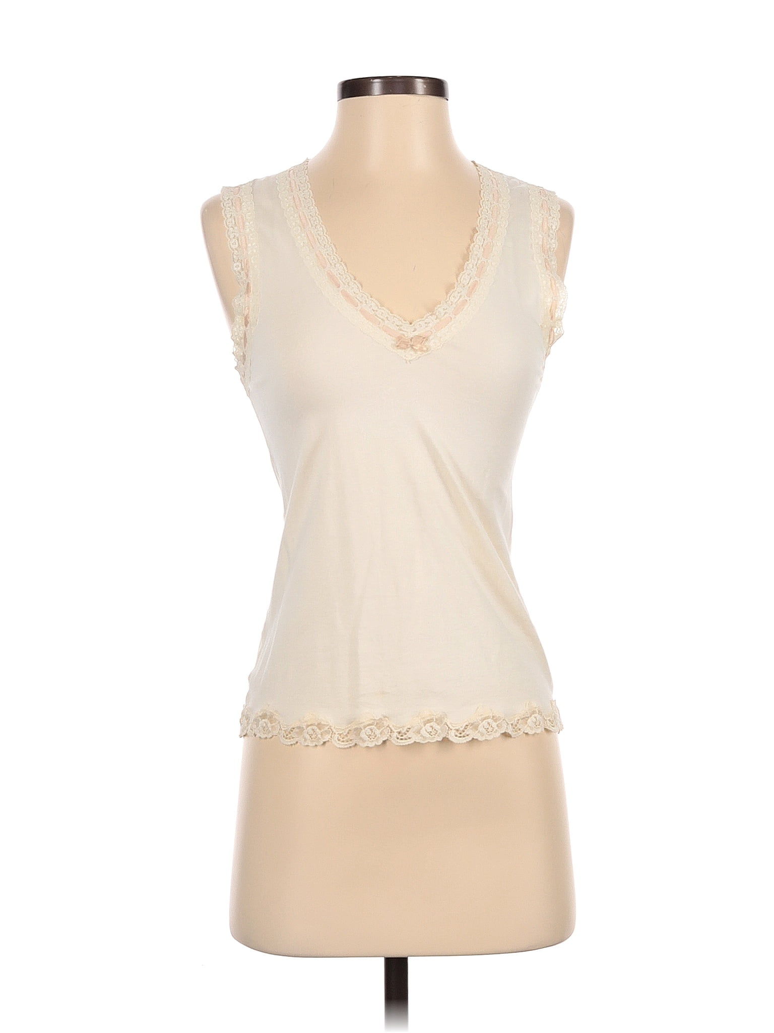 Banana Republic Solid Ivory Sleeveless Top Size S 61 Off Thredup
