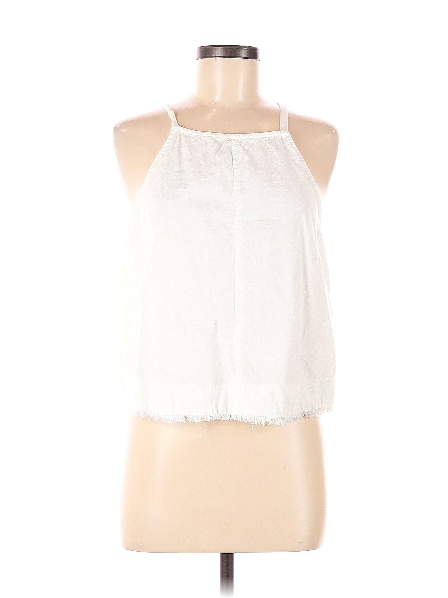 Melrose And Market Solid White Sleeveless Blouse Size M 57 Off Thredup
